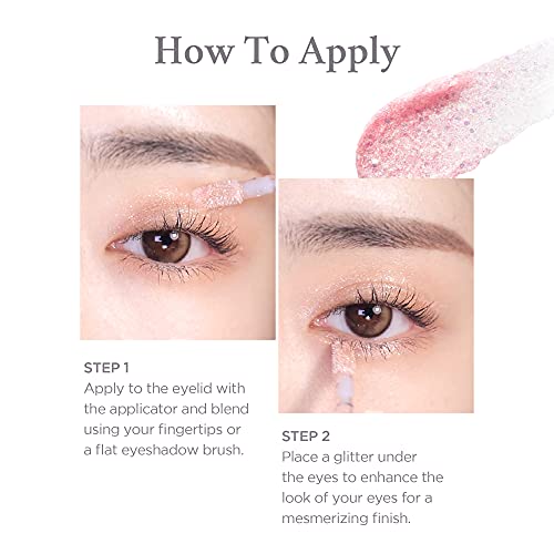 FLYNN Lightcatcher Liquid Glitter Eyeshadow | Long Lasting, Quick Drying, Lightweight Water Texture, No Fall-out | K beauty High-Impact Eye Looks (03 Peach Light) 0.12oz