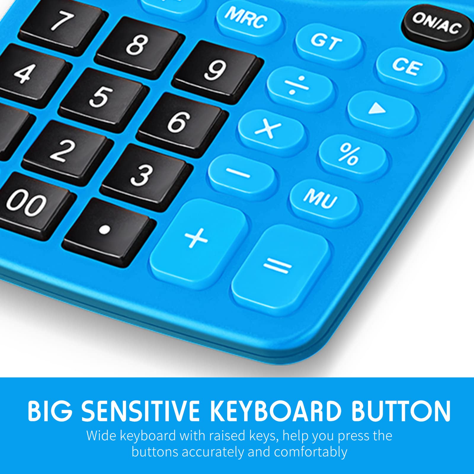 12 Pieces 12 Digit Desktop Calculator with Large LCD Display and Sensitive Button Office Desk Calculator Solar and Battery Dual Power Handheld Business Calculator for Office Home School, Dark Blue