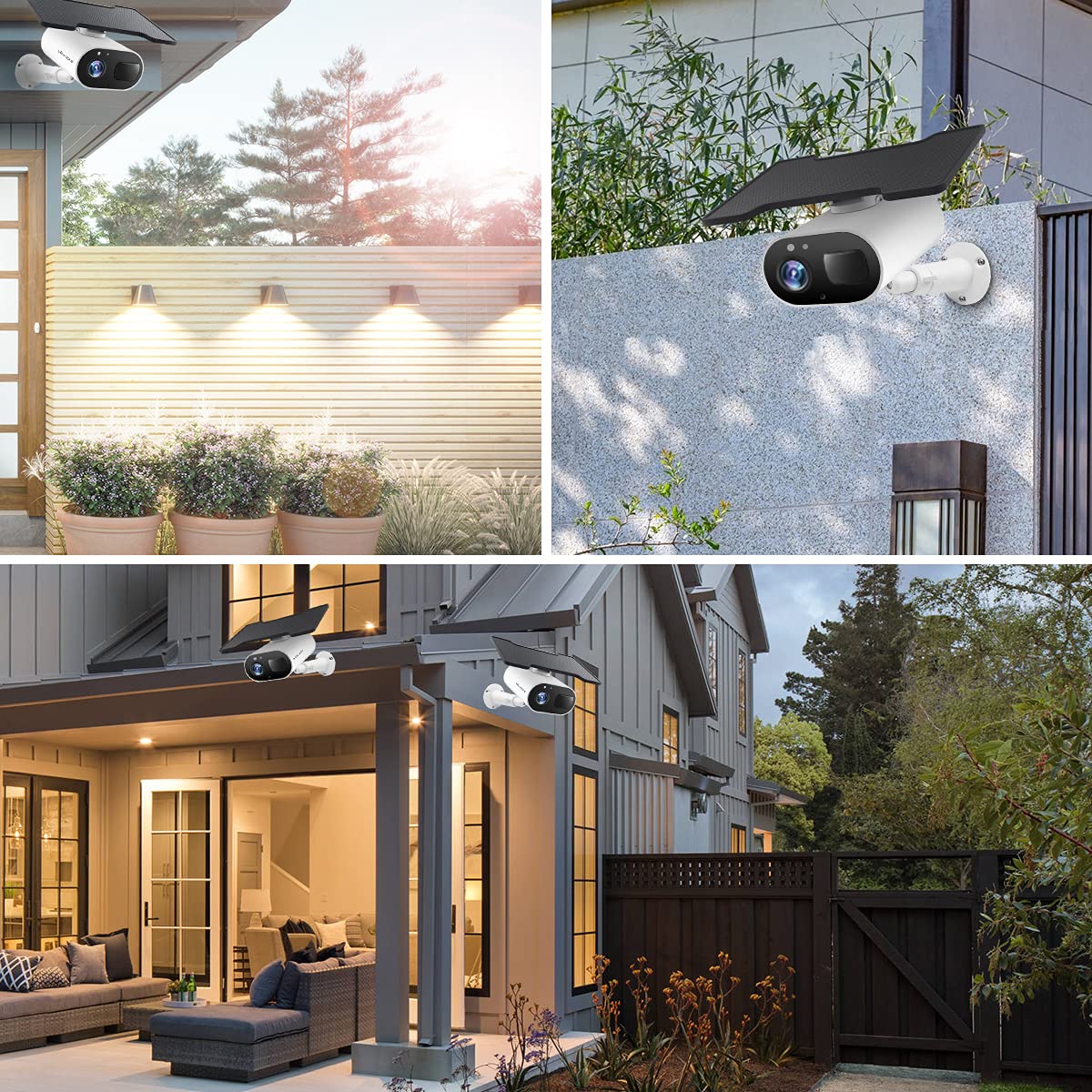 Wireless Solar Security Camera Outdoor, Solar Powered Battery Camera, 1080P Outdoor WiFi Security Camera, Night Vision, Two Way Audio, PIR Motion Detection, IP65 Waterproof，Cloud Storage
