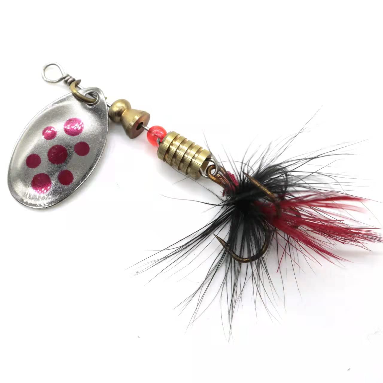 10 pcs Sinking Spinner baits kit with Tackle Box, as Spinner Fishing Lures for Bass Trout Salmon in Various Saltwater and Freshwater