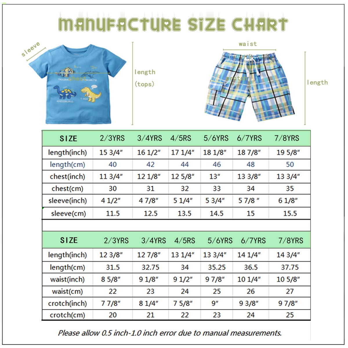 Little Bitty Toddler Boy Clothes 3T Boys Summer Outfits Clothing Cotton Dinosaur T-Shirt & Shorts set, Multi Pattern 3-4Y/3T