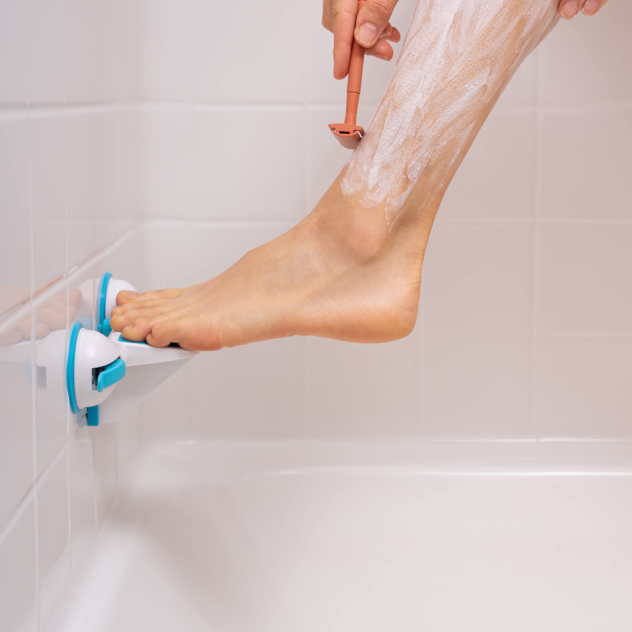 Suction Cup Foot Rest Shower Shaving Shower Foot Rest Waterproof Works with Tiled or Regular Shower Stand