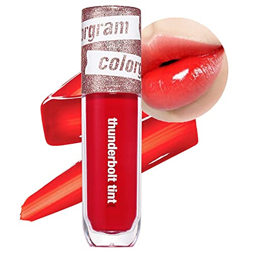 COLORGRAM Thunderbolt Tint Lacquer #02 Heart Tok | Highly Pigmented, Long Lasting, Moisturizing Lip Stain, Buildable and Blendable Lip Tint (0.2 fl.oz)
