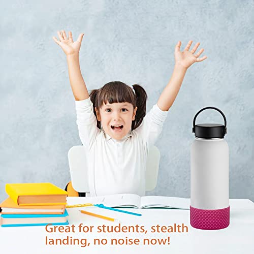 2 Pcs Tumbler Bottom Protector Boot for Stanley Quencher Adventure 40oz & Stanley IceFlow 20oz 30oz and Compatible with Hydro Flask Wide Mouth 12oz 21oz 24oz Stealth Landing (Diomond White/purple)