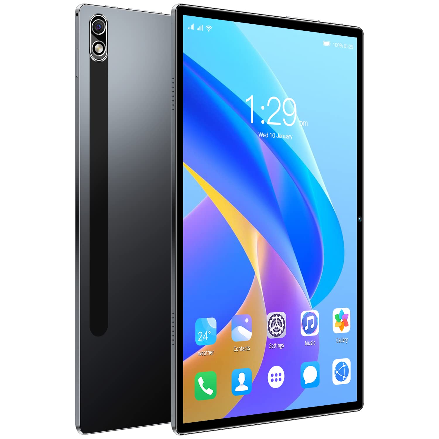 10.1 inch MA11 Tablet, 4+32G Full Screen Tablets with Dual SIM Card Slots, Android 8, 1280x800 HD, WiFi, Bluetooth, GPS, 2MP/5MP Camera (Black)
