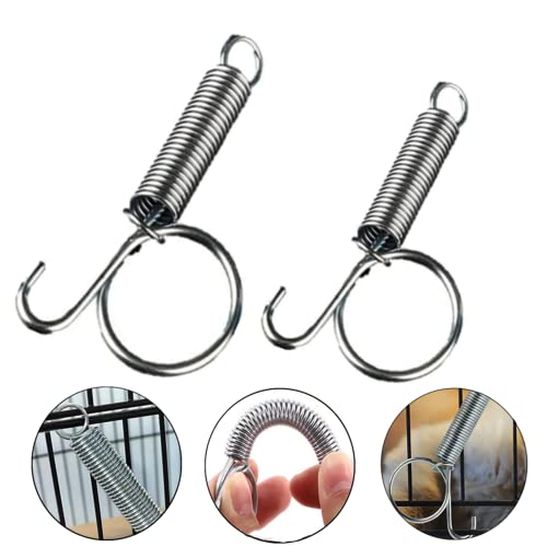 10PCS 85/115mm Spring Door Latch Cage Door Spring Hook Metal Finger Spring Latch Hook for Fixing Rabbit, Dog, Cat, Parrot,Pet Cage Door