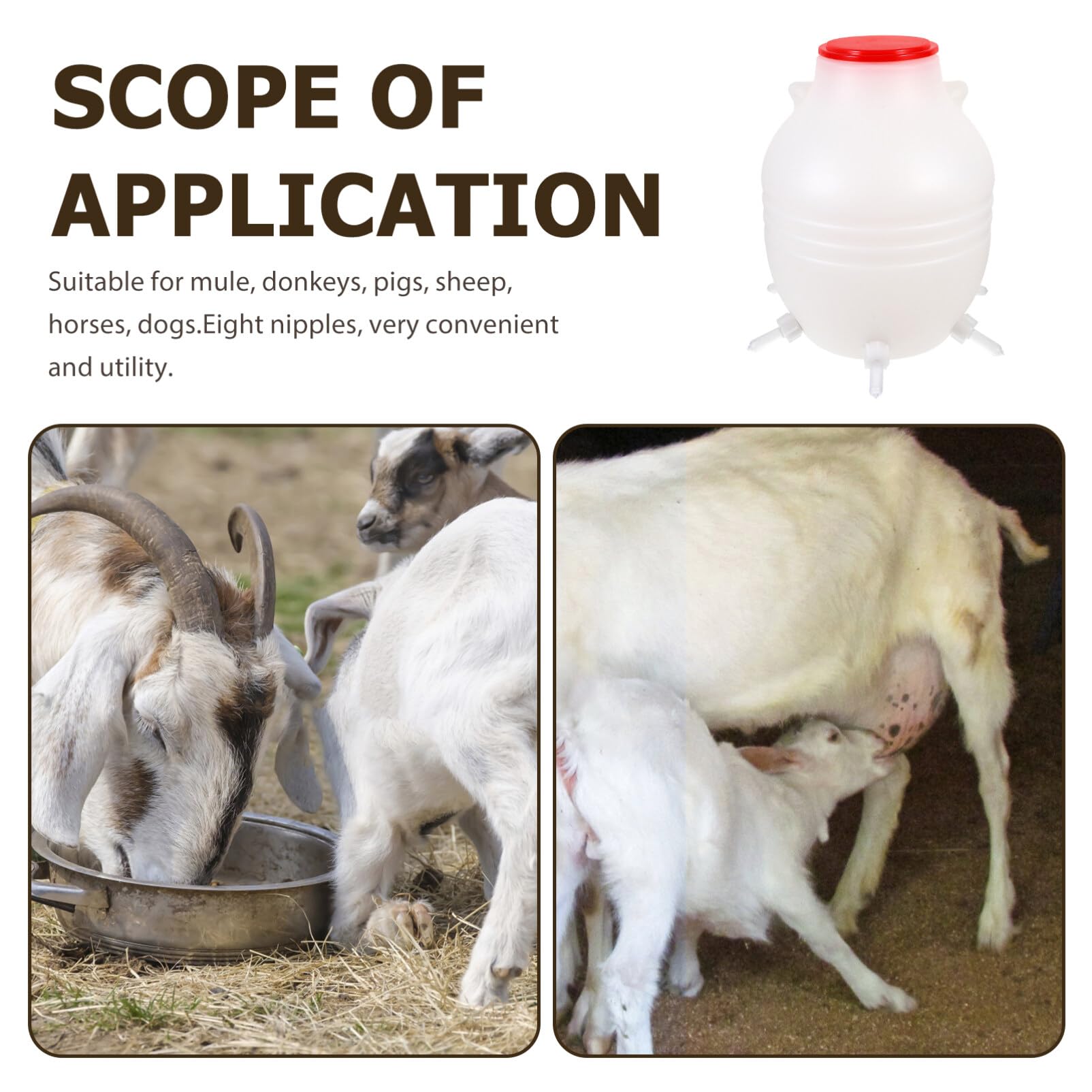 Lamb Milk Bottle Calf Goat Milk Feeder Sheep Feeding Bucket Large Capacity Animal Feeding Pot with