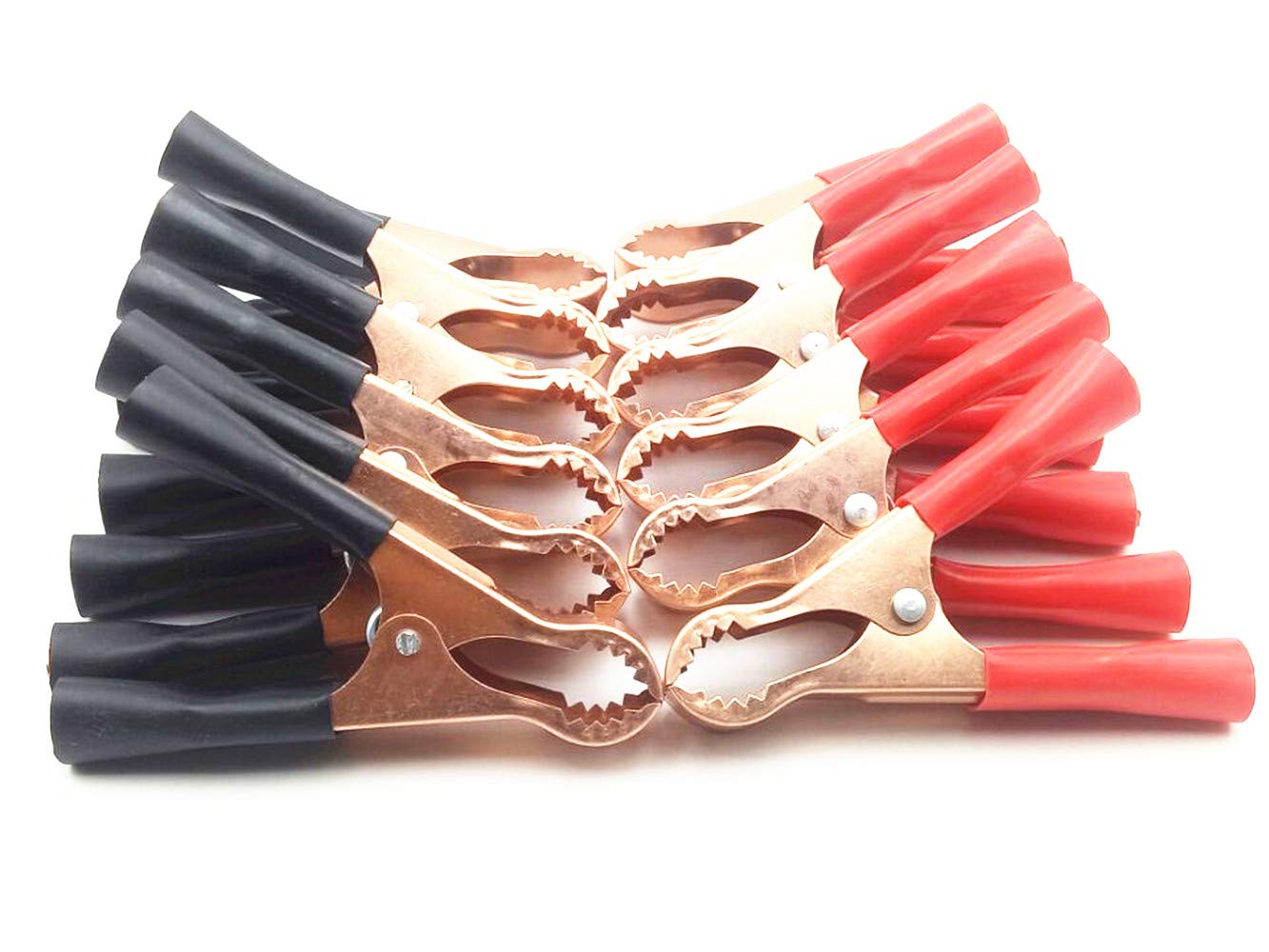 12 Pcs 80mm Car Battery Alligator Clips Clamps 50A Red Black