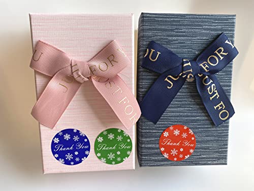 Christmas Thank You Stickers,MeshaKippa 2 inch 120pcs Thank You Stickers Snowflake,Christmas Envelope Seal Stickers in Blue,Green,Red