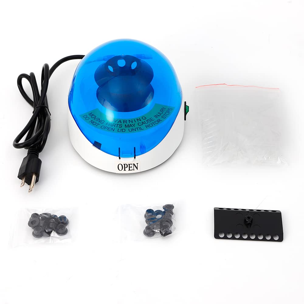 110v Mini Centrifuge Laboratory Centrifuge Fixed Speed of 4000rpm, 2 Rotors, Suitable for 2ml, 1.5ml, 0.5ml, 0.2ml Tubes and 0.2ml*8 Continuous Centrifuge Tubes