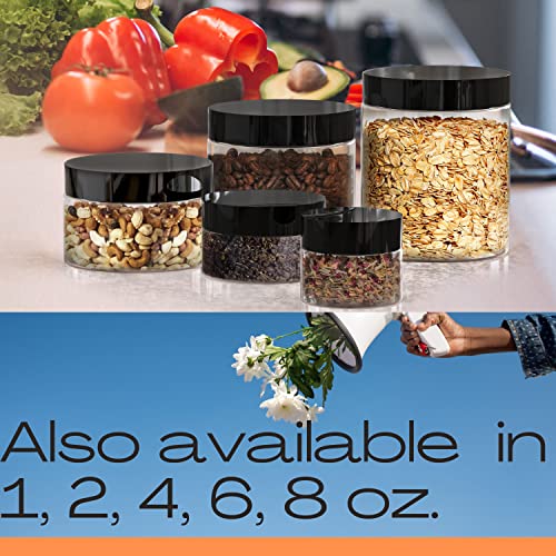 MABUA 6 oz Plastic Containers with Lids 30 Pack BPA Free, Clear Empty Refillable Round Sugar Scrub small Plastic Jars with Lids for Cosmetics, Lotions, Body Butters, Liquid Slime & Beauty Product