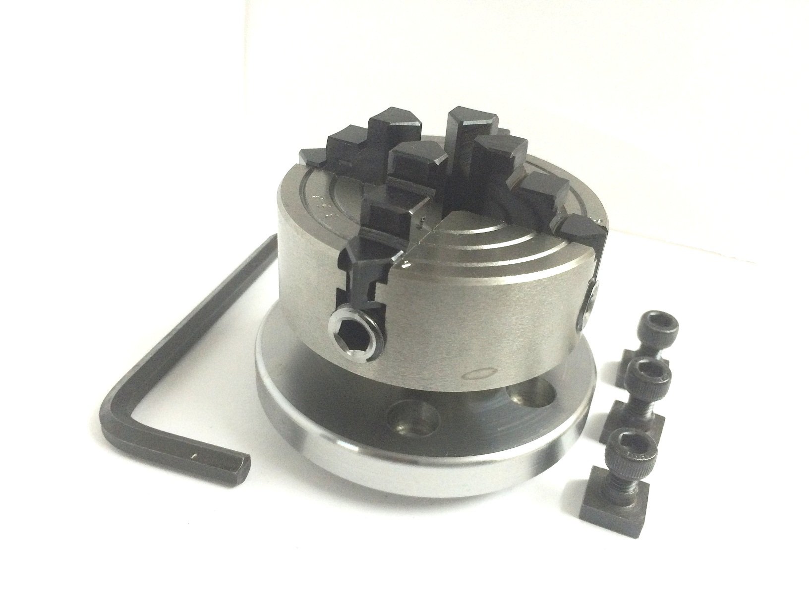 4" Inches (100mm) 4 slots regular Rotary Table +70 mm 4 Jaw Independent Chuck+ Back Plate+ Fixings