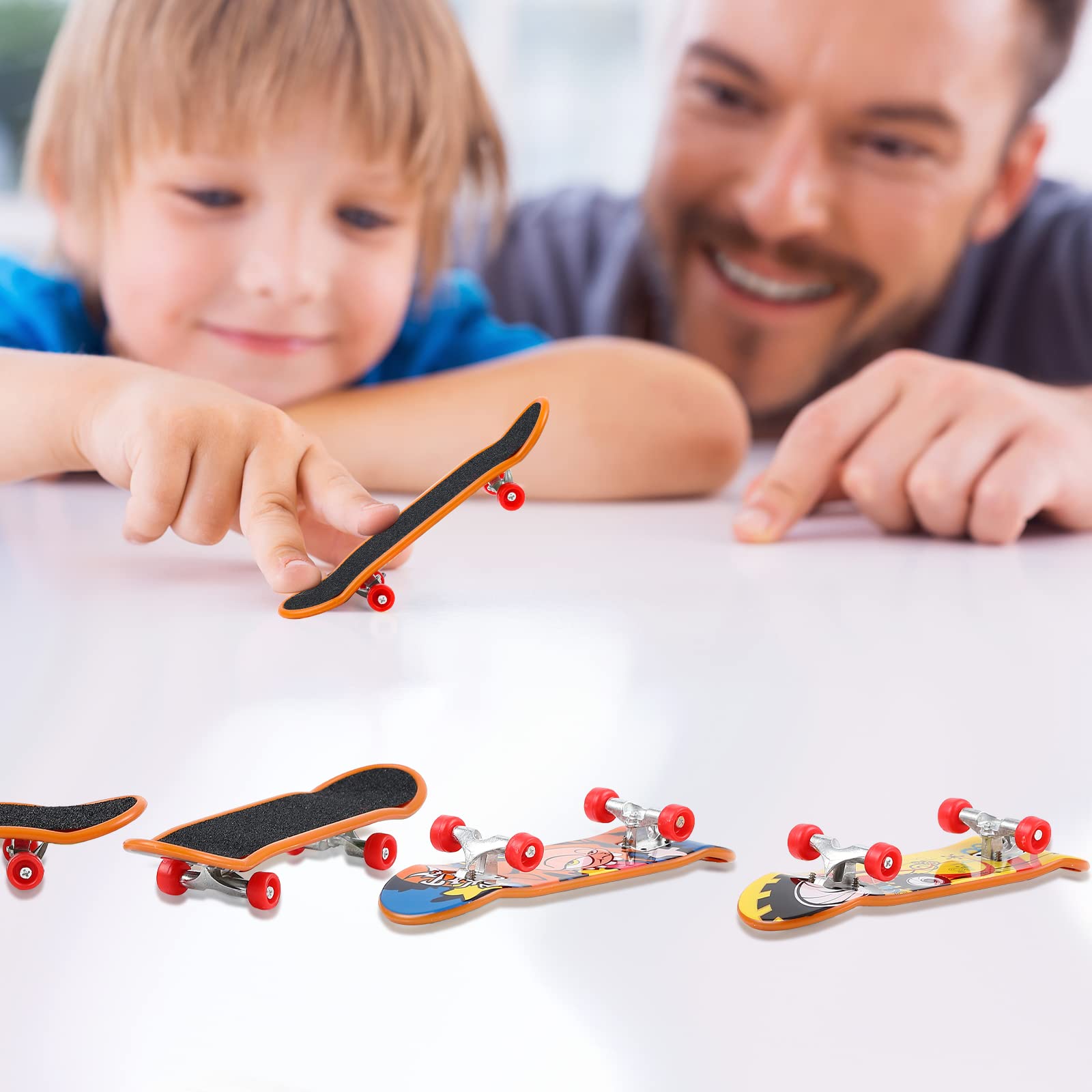 24 Pieces Mini Finger Skateboards Creative Finger Boards Set Mini Skateboards for Fingers Hand Skateboard Mini Fingerboards Skateboards for Finger Skater Party Supplies Props Decor (Classic Style)