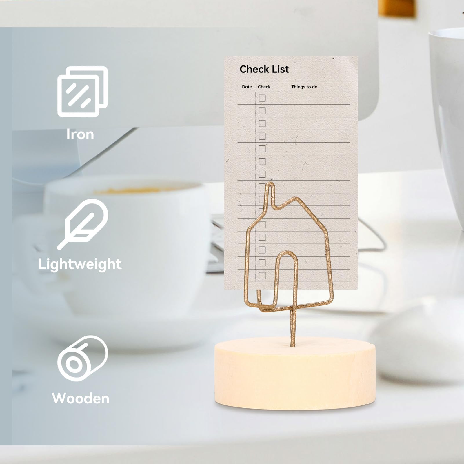 10pcs Table Number Holders, Retro House Shape Place Card Holder Picture Holders Photo Clips for Wedding Party Graduation Reception Restaurant Home Centerpiece Decorations