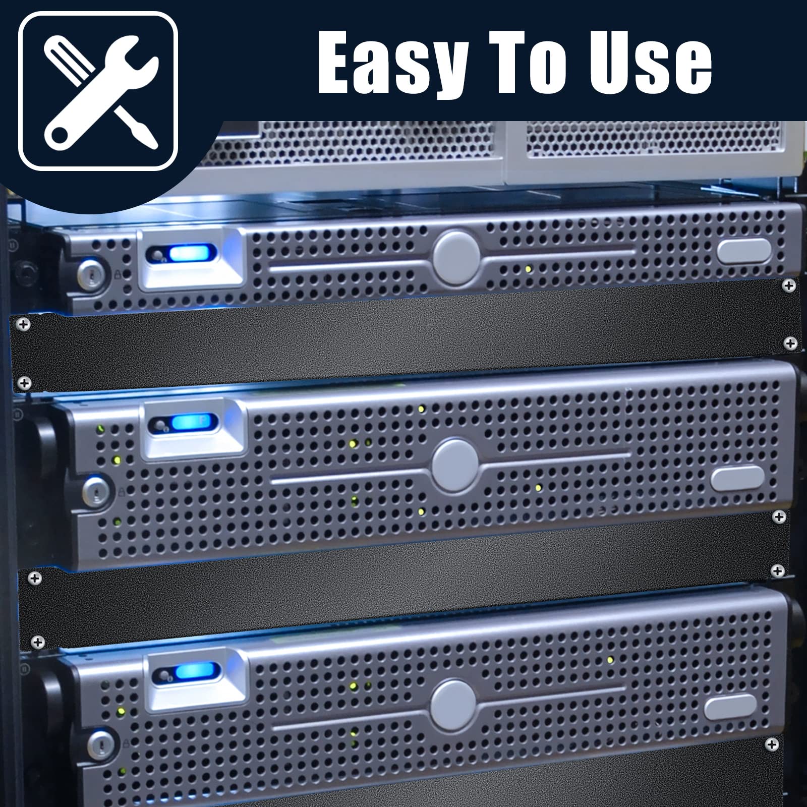 10 Pieces Blank Panel Metal Rack Mount Filler Panel Blank Rack Mount Panel Flat Panel Metal Disassembled Blank Panel for 19 Inch Server Rack Cabinet or Enclosure(2 U)