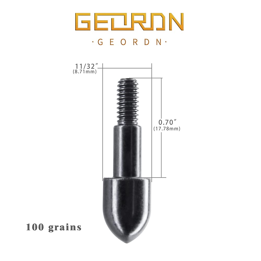 100 Grains Target Points Archery Field Points Arrow Tips Screw in Bullet and Combo Points for Crossbow Recurve Bow Compound Bow Hunting Shooting 100 PCS (11/32β-100 Grains Point-100 PK)