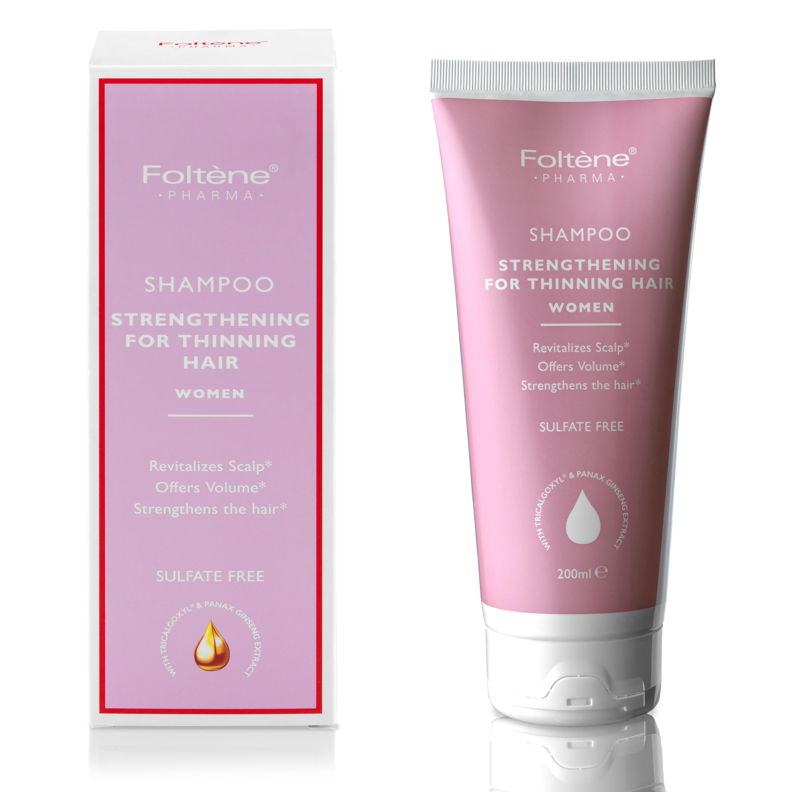 Foltene Strengthening Shampoo for Thinning Hair for Women Reduces Hair Thinning - Our Hair Loss Shampoo Strengthens Hair & Boosts Volume - Thickening Shampoo Silicone & Sulfate Free - 6.76 Fl.oz