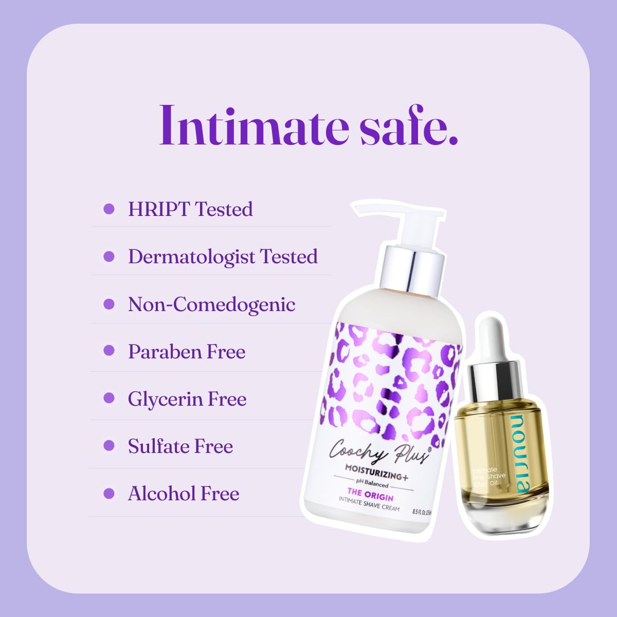 Coochy Plus Intimate Shave Cream + Pre-Shave Elixir Moisturizer Oil Kit β HydroLock & MOISTURIZING PLUS Continuous Hydration Reliefs Razor Burn Bump Ingrown Hair