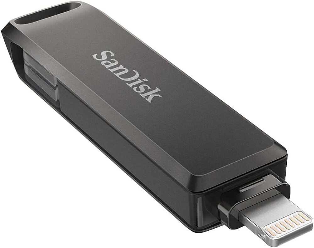 SanDisk 256GB iXpand Flash Drive Luxe - The 2-in-1 USB for iPhone, iPad, and Computer - Thumb Drive with Lightning and USB Type-C Connectors – SDIX70N-256G-GN6NE