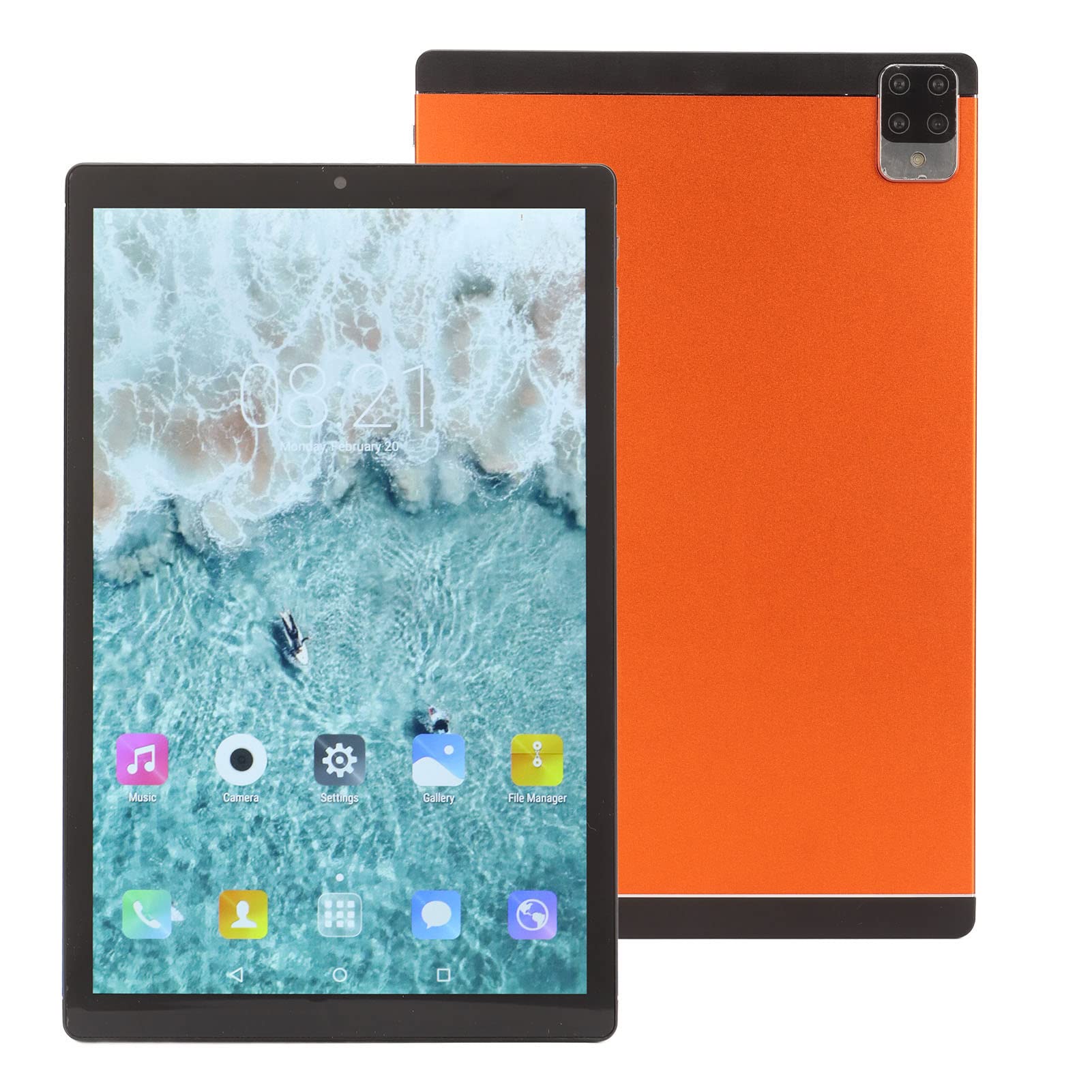 10.1 Inch Tablet for Android 12, 2.4G 5G WiFi Tablets, 4GB RAM 64GB ROM 128GB Expand, 2560x1600 IPS HD Touchscreen, 2MP+5MP Camera, 5800mAh, Bluetooth, FM, Dual SIM SmartPad, Orang (US Plug)
