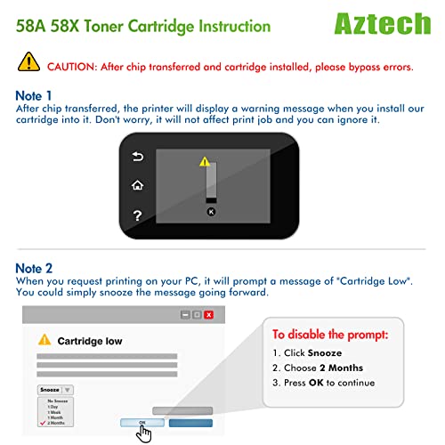Aztech Compatible Toner Cartridge Replacement for HP 58A CF258A 58X CF258X for HP Pro M404dn M404n M404dw MFP M428fdw M428dw M428fdn Toner Printer M404 M428 M406 M430 (Black 2-Pack)