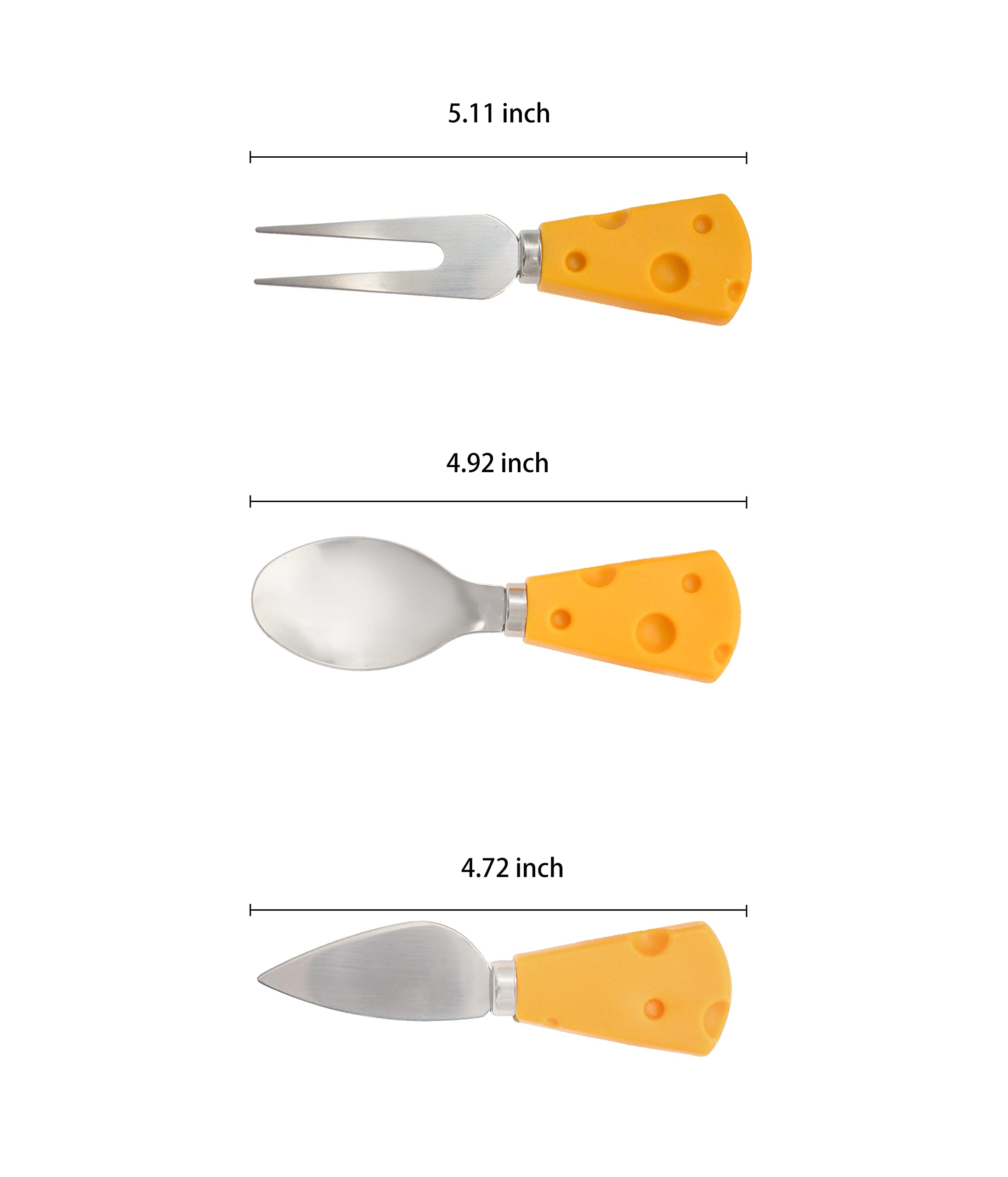 3pcs Cheese Knife Set, Stainless Steel Cheese Knives, cheese spoon, cheese fork, suitable for gift giving