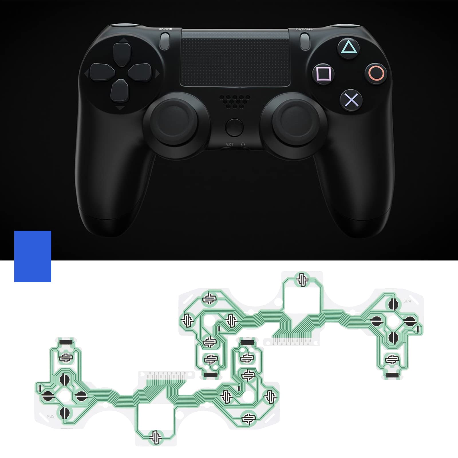 3pcs Conductive Film Replacement Handle Keypad Repair Pads Flexible Controller Membrane Conductive Film Compatible with PS4 Controller JD-M-001 JD-M-010 JD-M-011