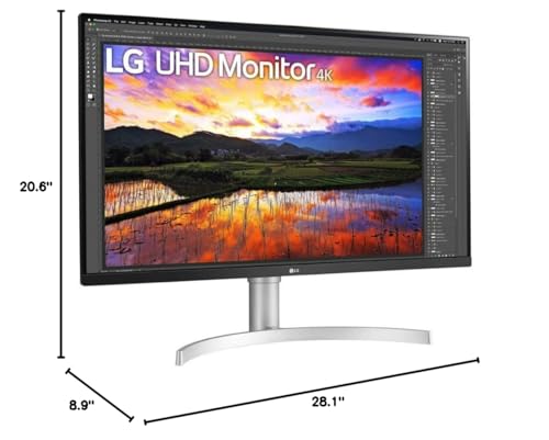 LG 32UN650-W 32 Inch UHD (3840 x 2160) IPS Ultrafine Display with HDR10 Compatibility, DCI-P3 95% Color Gamut, AMD FreeSync, and 3-Side Virtually Borderless Height Adjustable Stand (Renewed)