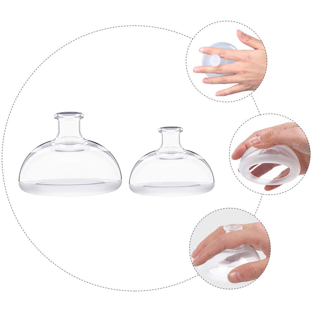 EXCEART 2pcs Mom Palm Cup Pressure Drum Massage Chest Percussion Cup Silicone Sputum Remover Infant Phlegm Sputum Cup Baby Suckling Milk for Baby Toddler Elderly (Transparent)