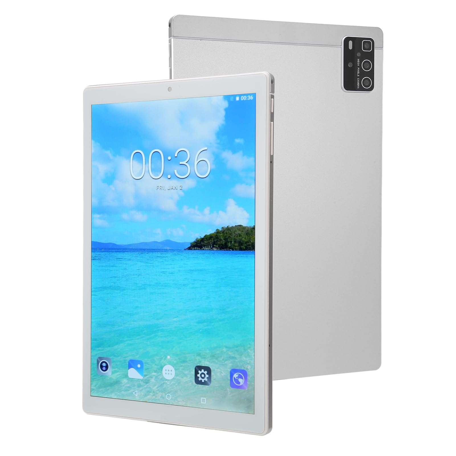 10.1 inch Tablet, Android 10 Tablet PC, 6+128GB, Octa Core, Support GPS, Bluetooth, WiFi, 4G LTE Tablet for Kids Entertainment Gaming (Silver)