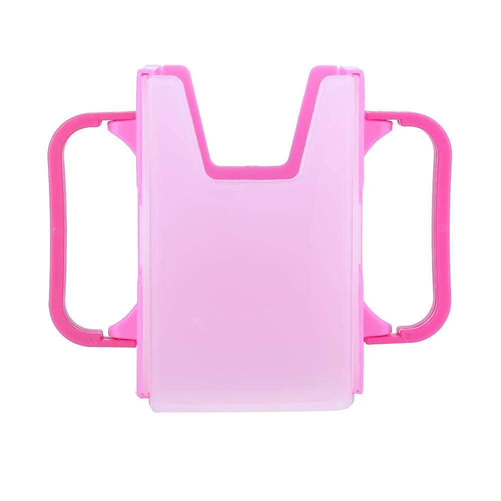 Adjustable Bottle Cup Holder Spill-Proof Milk Box Drinking Bottle Cup Holder with Handle for Baby Toddler Kid Child Kitchen Tool(Red)