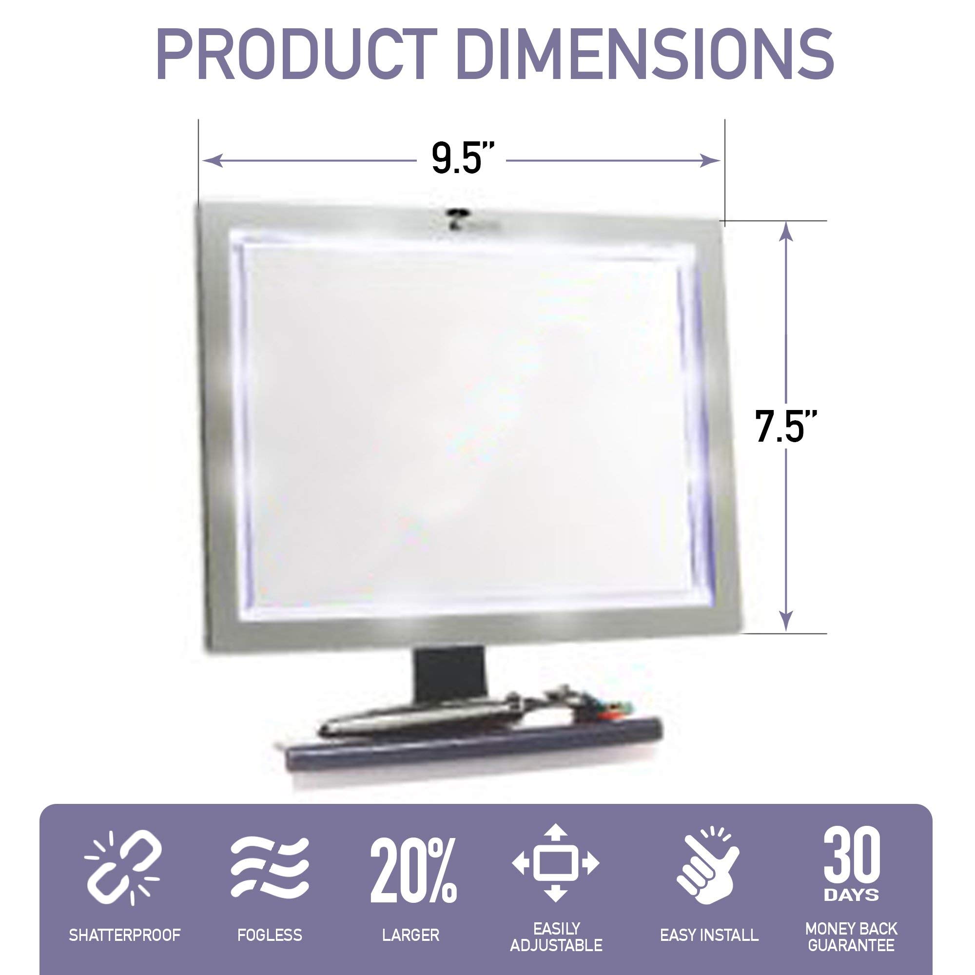 ToiletTree Products Deluxe LED Fogless Shower Mirror and Stainless Steel Nose Hair Trimmer Bundle