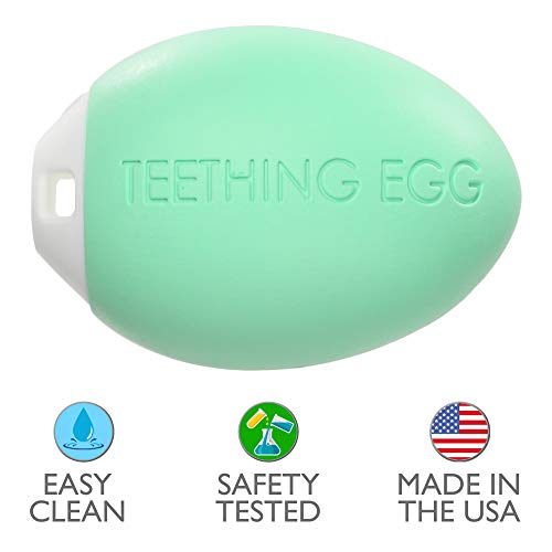 Baby Must Haves - Teething Egg Mint Green Bundle Baby Rattle Teether Toys, Development Toys for 3 Months up to 18 Months, Infant Sensory Toys, 6 Month Old Baby Essentials