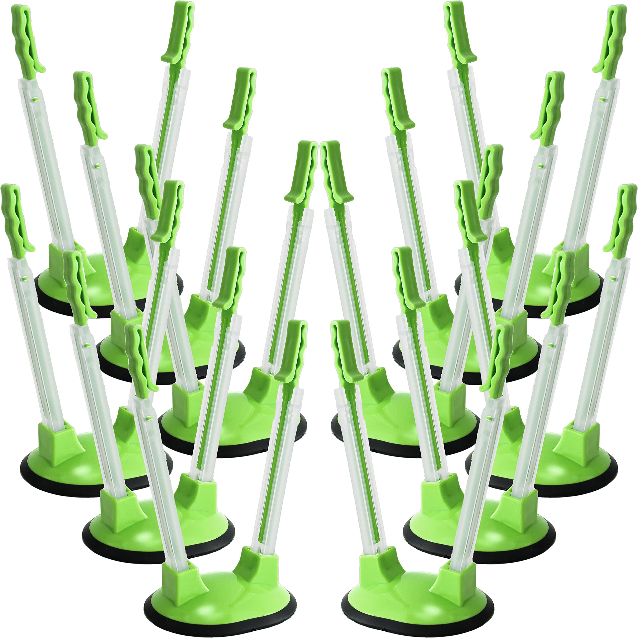 12 Pack Baggy Rack Stand Adjustable Freezer Bag Holder Stand Ziplock Bag Holder for Filling With No Food Spills or Kitchen Mess (Green)