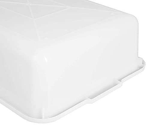 4-Pack Commercial Bus Tubs 8L, White Plastic Bus Box/Tote, Bus Wash Dish Basin Pans