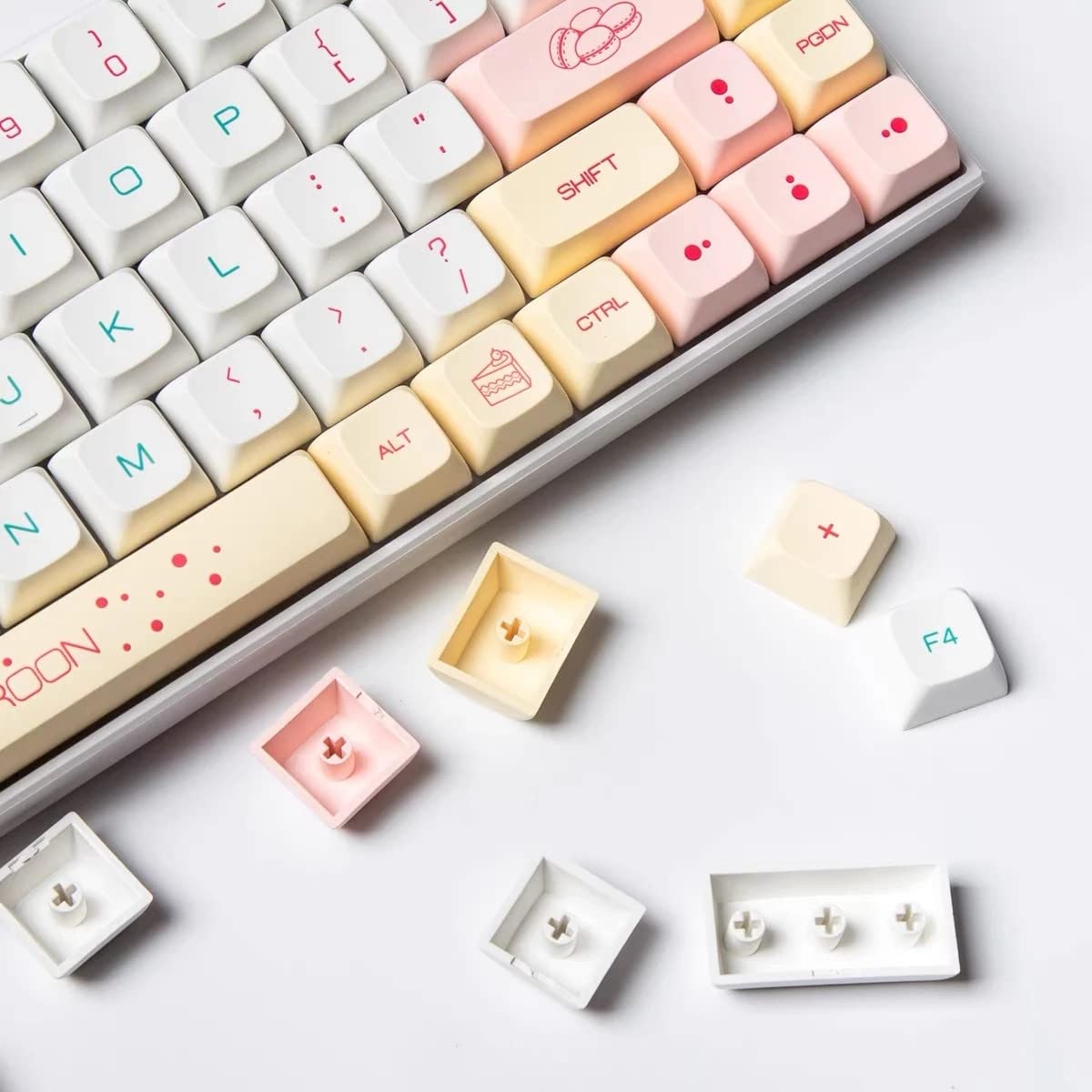 ZMX Macaroon PBT Dye-Sublimation Keycap,XDA Profile 136 Keys Custom Keycaps Set for MX Switch Mechanical & Gateron Optical Gaming Keyboards