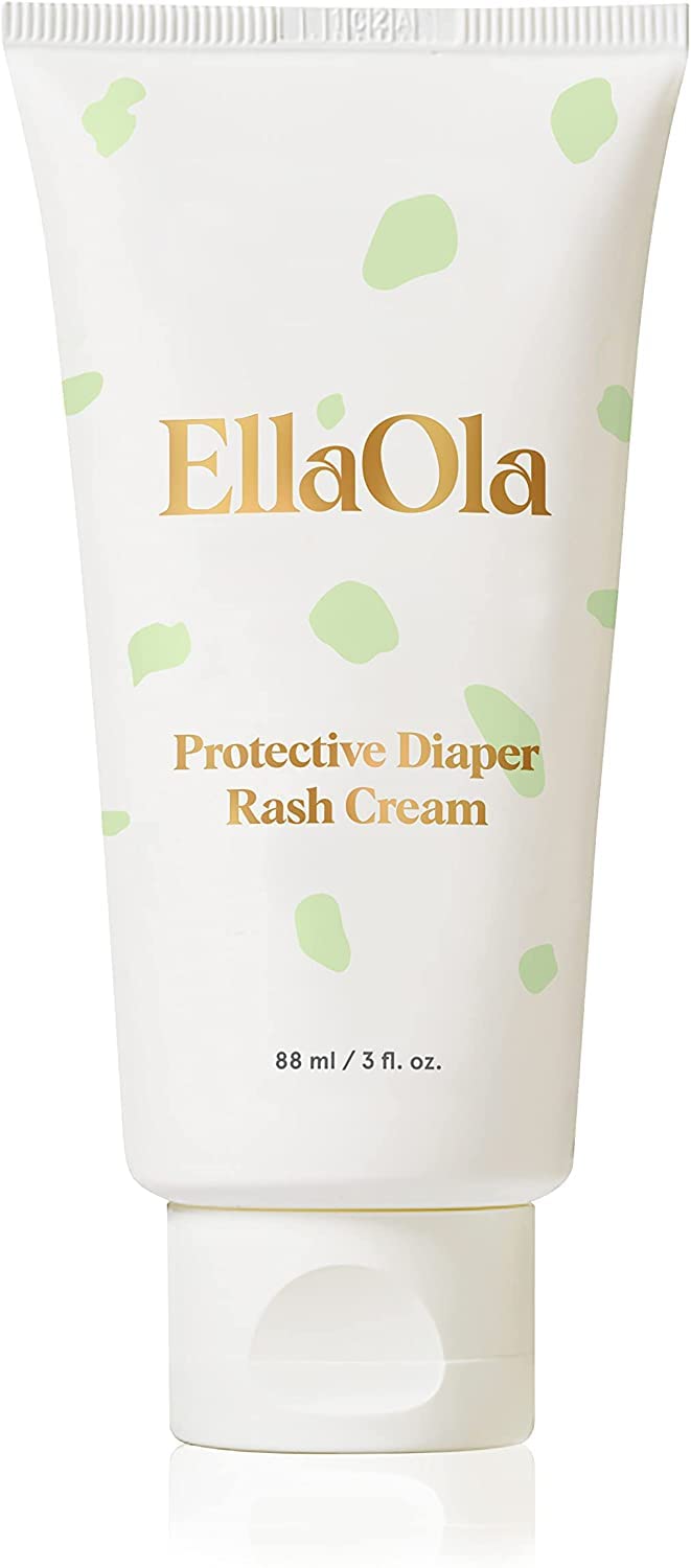 EllaOla Organic Protective Baby Diaper Rash Cream for Sensitive Skin - 14% Zinc Oxide Rash Ointment Cream Soothes Irritation, Protects from Chafing and Inflammation, Fragrance Free | 3 fl. oz.