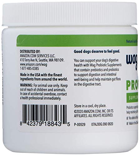 Amazon Brand - Wag Probiotic Supplement Chews for Dogs (90 count)