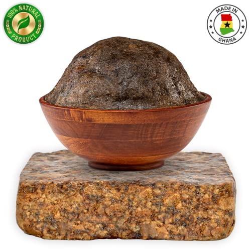 African Black Soap Paste 8 oz. 100% Raw Pure Natural From Ghana. Acne Treatment, Aids Against Eczema & Psoriasis, Dry Skin, Scars and Dark Spots. Great For Pimples, Blackhead, Face & Body Wash.