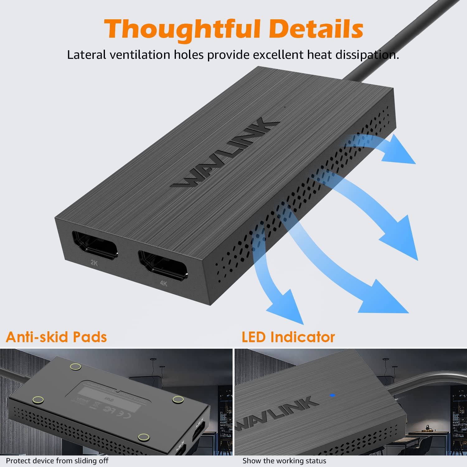 WAVLINK USB 3.0/C to HDMI Dual Display Adapter, Universal Video Graphics Adapter for Dual Monitors, Thunderbolt 3/4, 4K@30Hz+1080P@60Hz for Windows, Mac OS, NOT Support for Linux & iPad OS