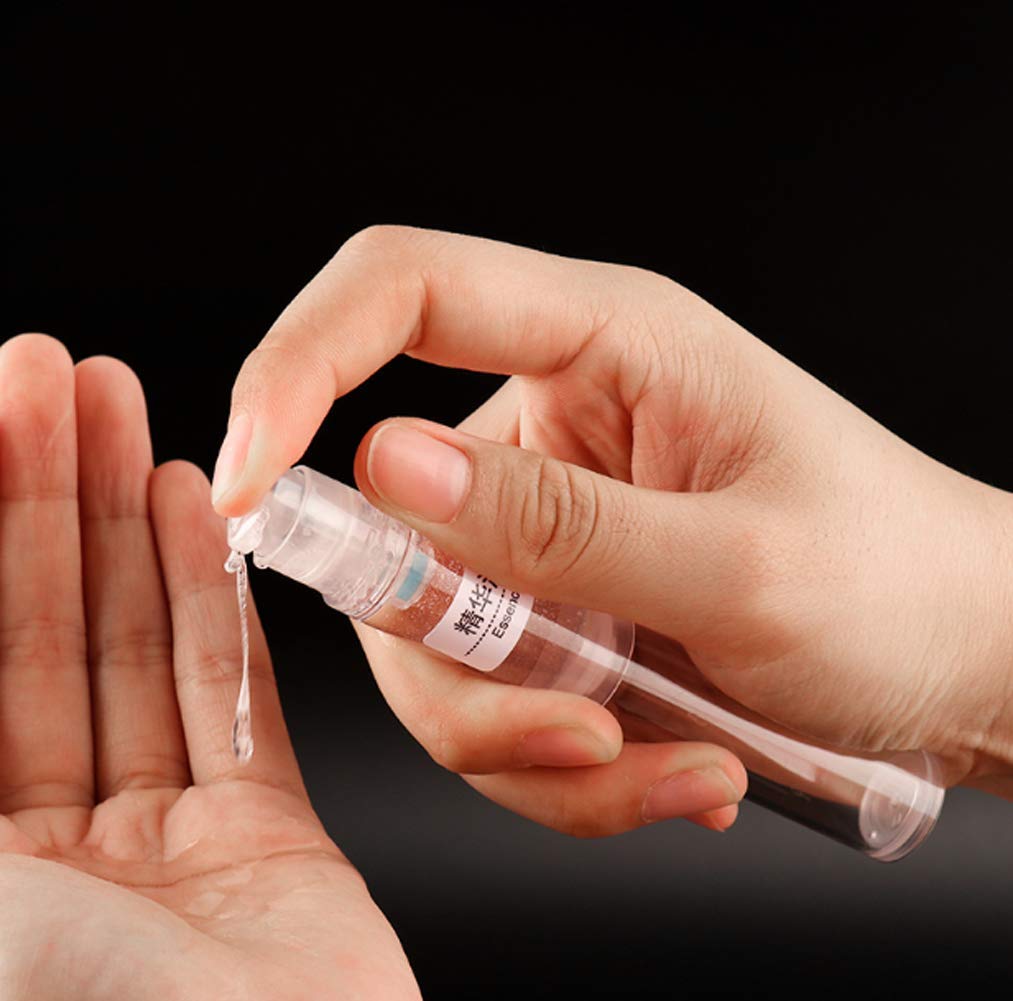 erioctry 12Pcs 10ML Empty Refillable Cosmetic Containers Cream Lotion Bottles Portable Clear Plastic Airless Vacuum Pump Bottle Sample Packing Toiletries Liquid Storage Vial Jars