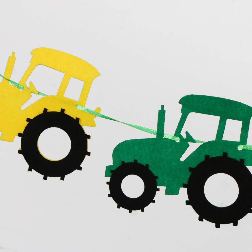 3pcs Tractor Banner Felt Bunting Banner Garland Sign Baby Shower Boy Birthday Party Indoor Outdoor Decor