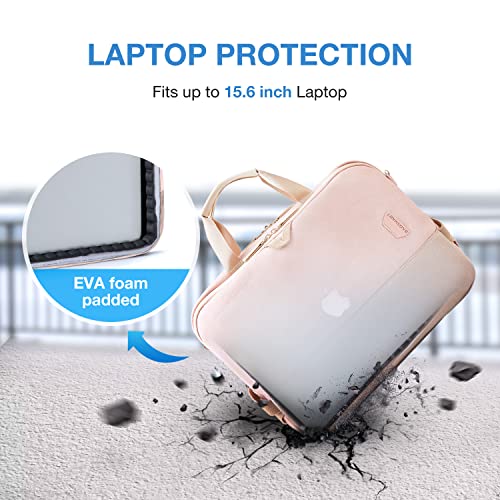 BAGSMART Laptop Bag for Women, 15.6 Inch Laptop Briefcase, RFID Blocking Laptop Case, Computer Bag Shoulder Messenger Bag