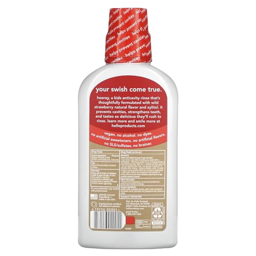 Hello Products - Kids Fluoride Rinse Mouthwash Wild Strawberry - 16 fl. oz. (372706)