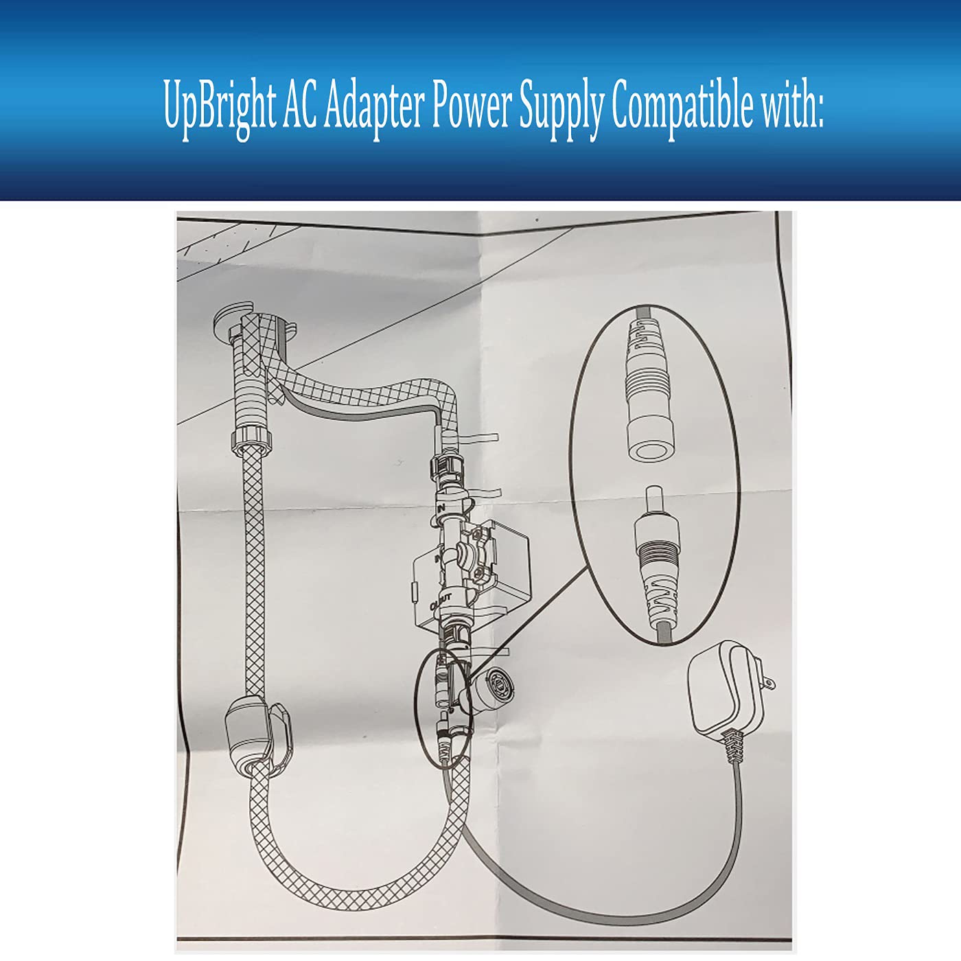 UpBright 9V AC/DC Adapter Compatible with Kohler Malleco Touchless R77748 K-R77748-SD VS K-R77748 K-R31498-NA K-R31498 Electronic Kitchen Sink Faucet for 1.5V x 6 AA Batteries Pack 9VDC Power Supply