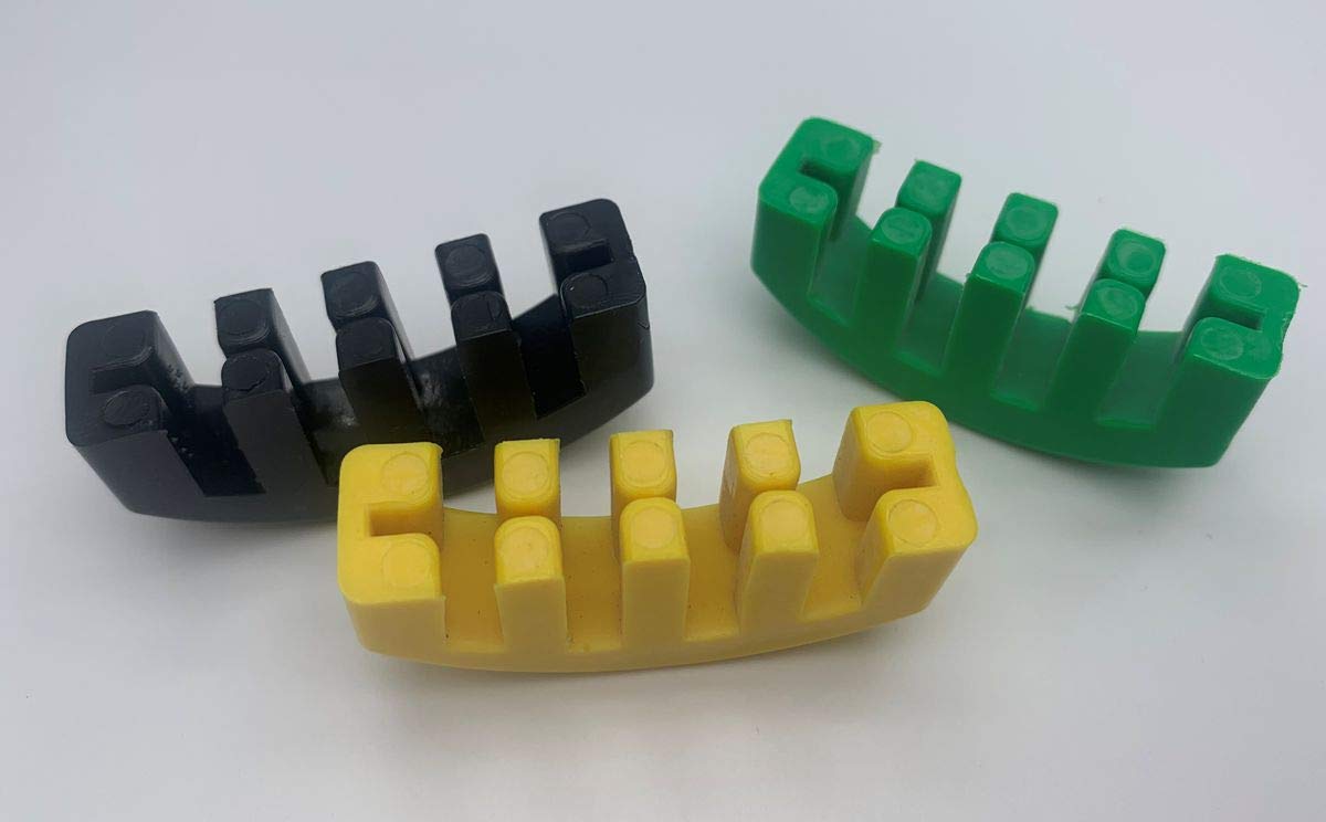 3PCS Violin Practice Mute, Rubber Practice Violin Silencer for 4/4 Violin Volume Control, Black, Green, Yellow