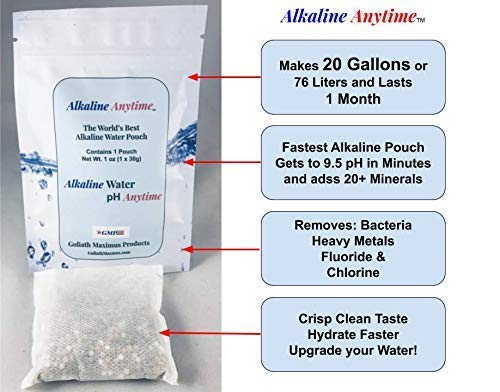 Alkaline Anytime Water Pitcher- Alkaline Water Pouch 9.5+ pH-American Stainless Steel-Ice Guard-Modern-BPA Free Water Jug-Iced Tea Maker-Great for Alkaline Water-Iced Tea-Kool Aid-Iced Coffee-Lemonade