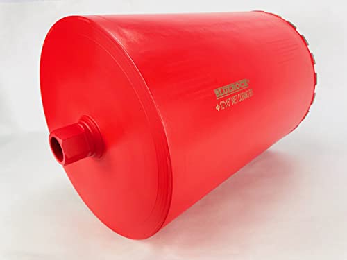 12" Inch Diamond Wet Core Drill Bit 1-1/4” Threaded by BLUEROCK Tools for Concrete Rebar Asphalt Brick Rock Masonry Hole Barrel Coring