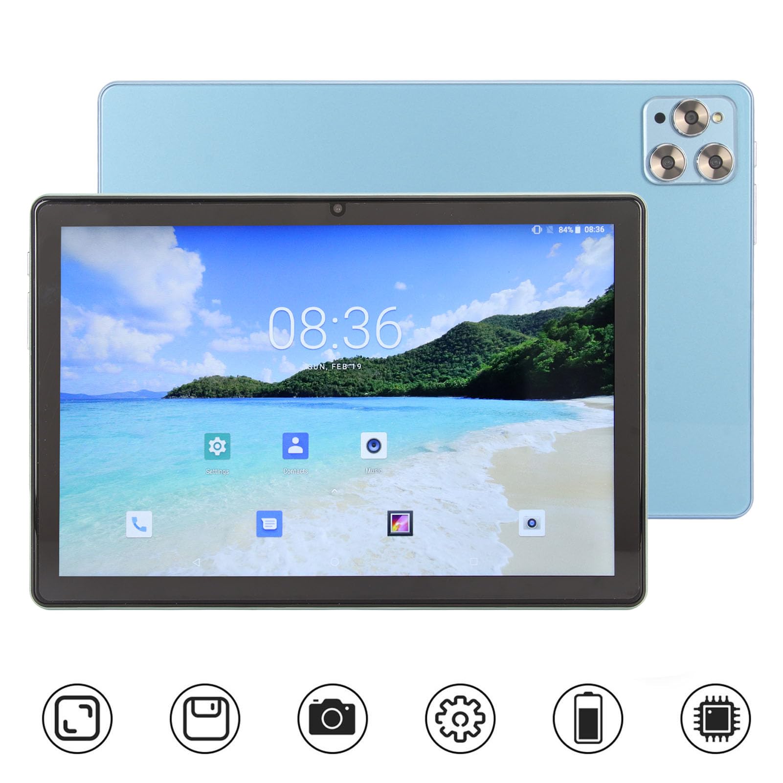 10.1 Inch Android 12 Tablet, 2 in 1 Tablet, Octa Core CPU, 8GB RAM 256GB ROM, FHD Touch Screen, 16MP Camera, 2.4G/5G WiFi, BT5.0, 7000mah, Tablet PC with Case, Keyboard and Mouse