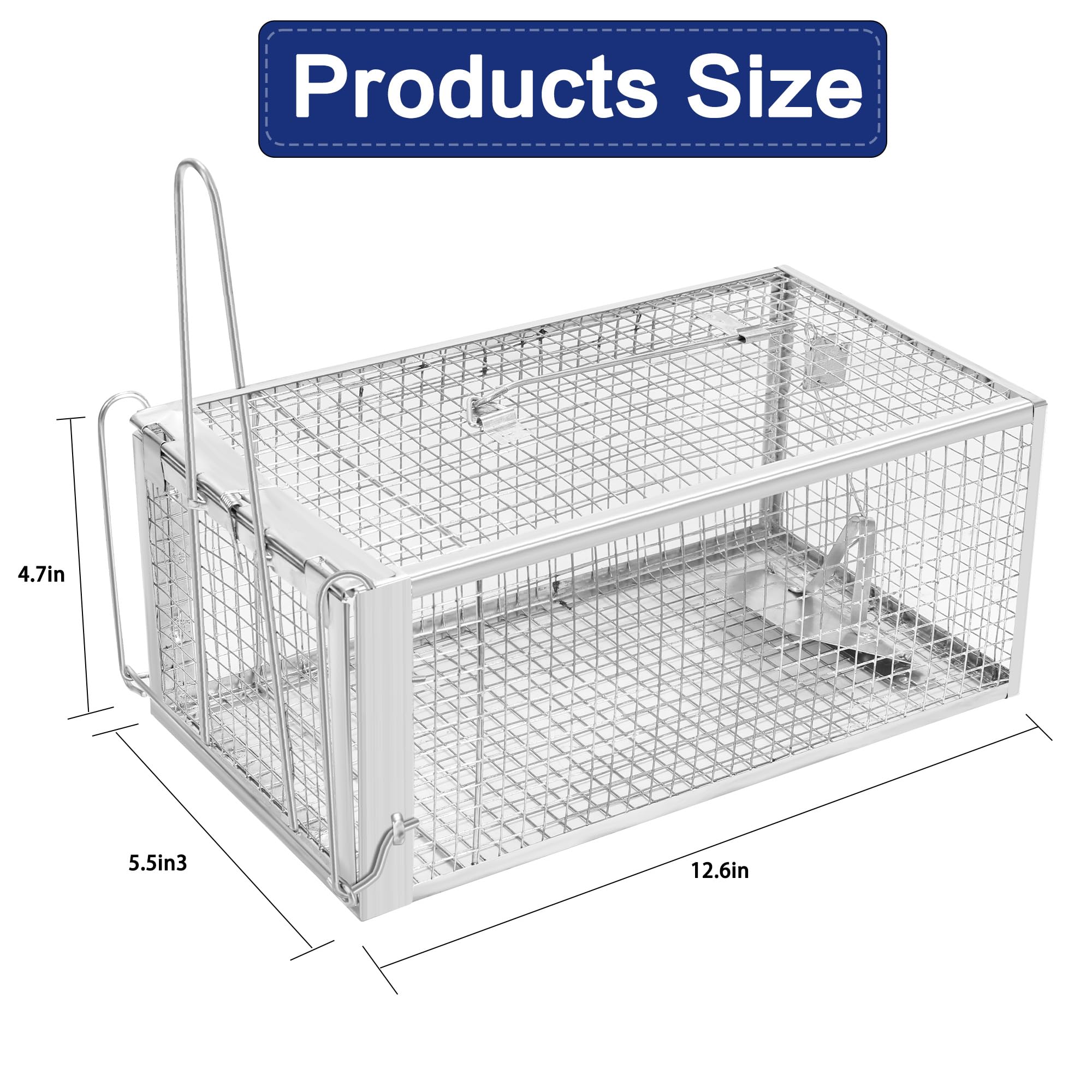 2 Pack Humane Rat Traps - Have a Heart Mouse Trap for Squirrel Mouse Rat Mice, Live Rat Traps Catch and Release for Indoors and Outdoors